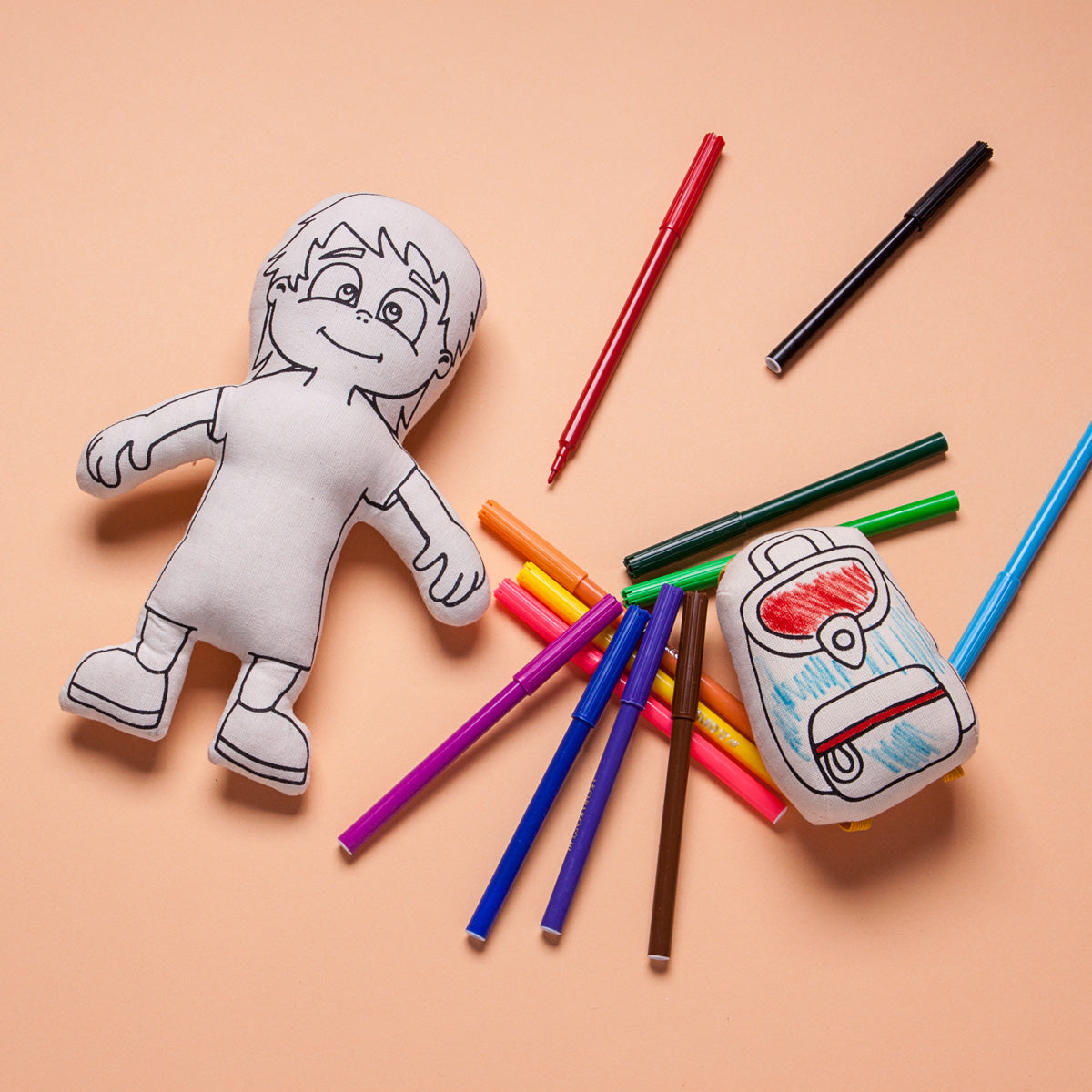 Kiboo Kids Doll for coloring - Gender Neutral - Kid with Bangs
